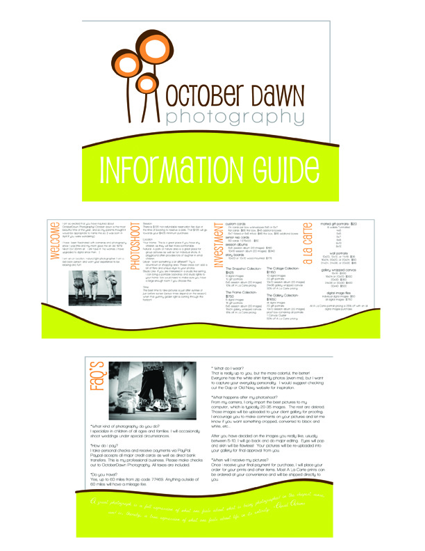 Free Information Guide Template for Photographers